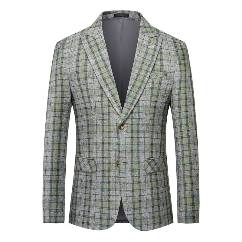 Men's Blazer Slim Fit Plaid Suit Jacket Casual Prom Party Sport Coat ...