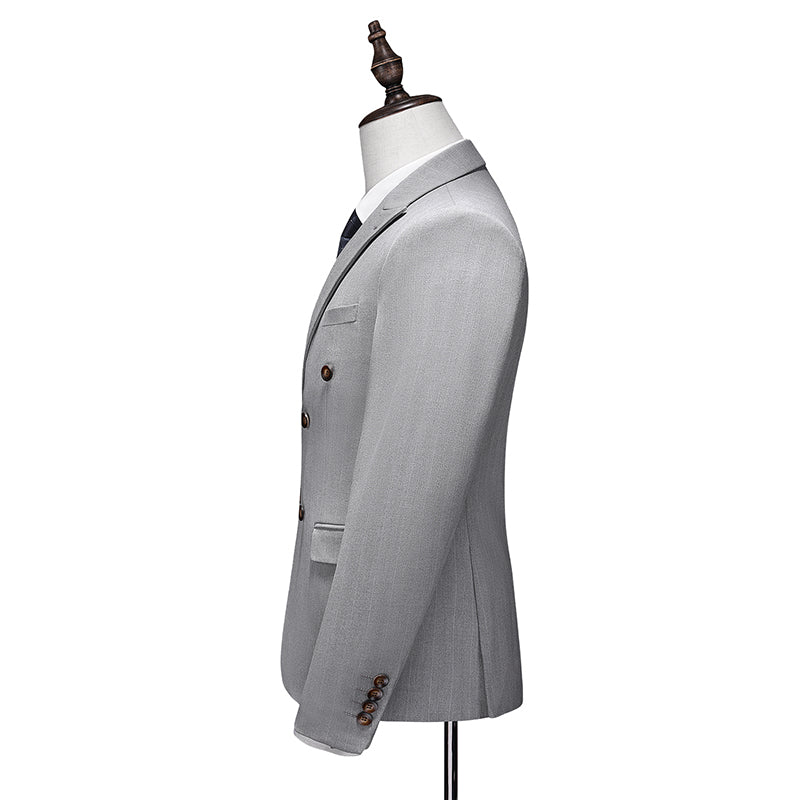 Men's 3 Piece Double Breasted Suit Slim Fit Tuxedos For Wedding Prom ...